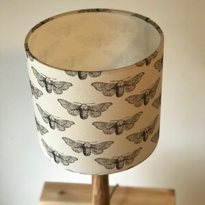 Moths Lampshade, Black and White With a Sepia Wash. Lamp, Table Lamp ...