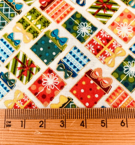 Christmas Present Fabric From Makower Colourful Gift Fabric Quilting. Crafting Fabric Sold by the Quarter Metre Fat Quarters Etsy Australia