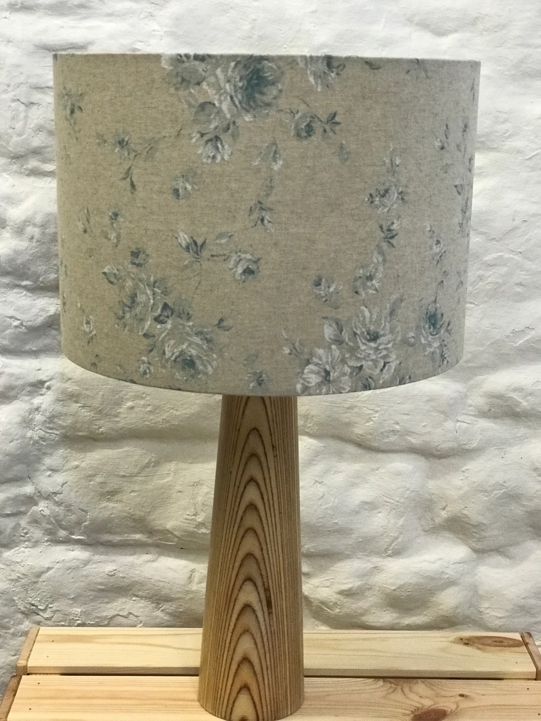 Blue Floral Linen Lampshade, Lighting, Lamp Shades - Etsy