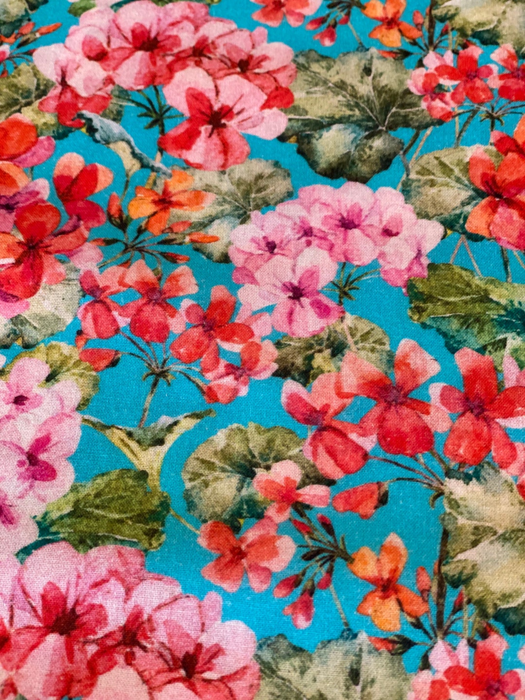 Remnant Fabric 120cm X 145cm Wide. Bright Floral Fabric 100% Cotton ...