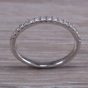 Half Circle Diamond Set Platinum Band - Etsy UK
