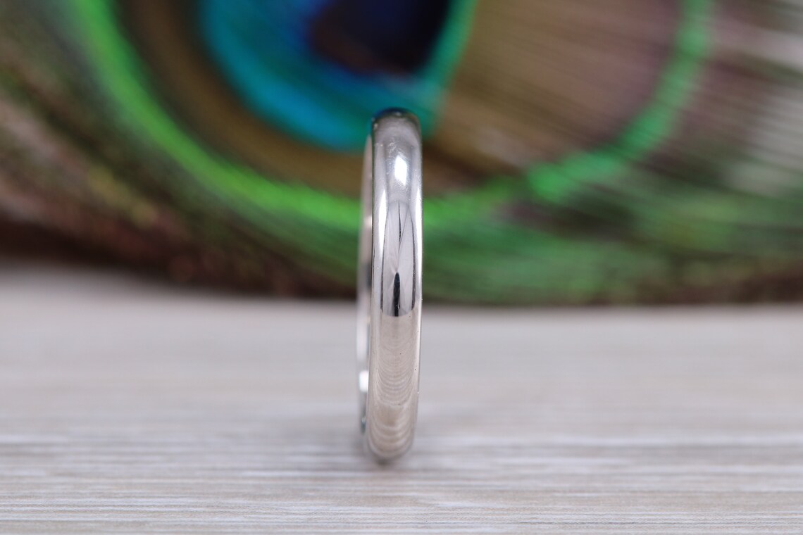 Traditional 3 Mm Wide D Profile Platinum Wedding Band - Etsy UK