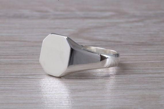 Octagon Shaped Signet Ring Available in Your Choice of | Etsy