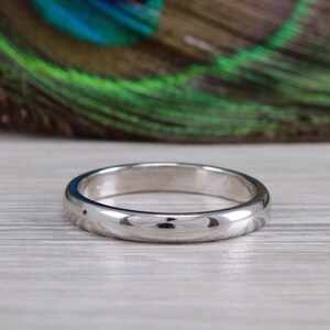 Traditional 3 Mm Wide D Profile Platinum Wedding Band - Etsy UK