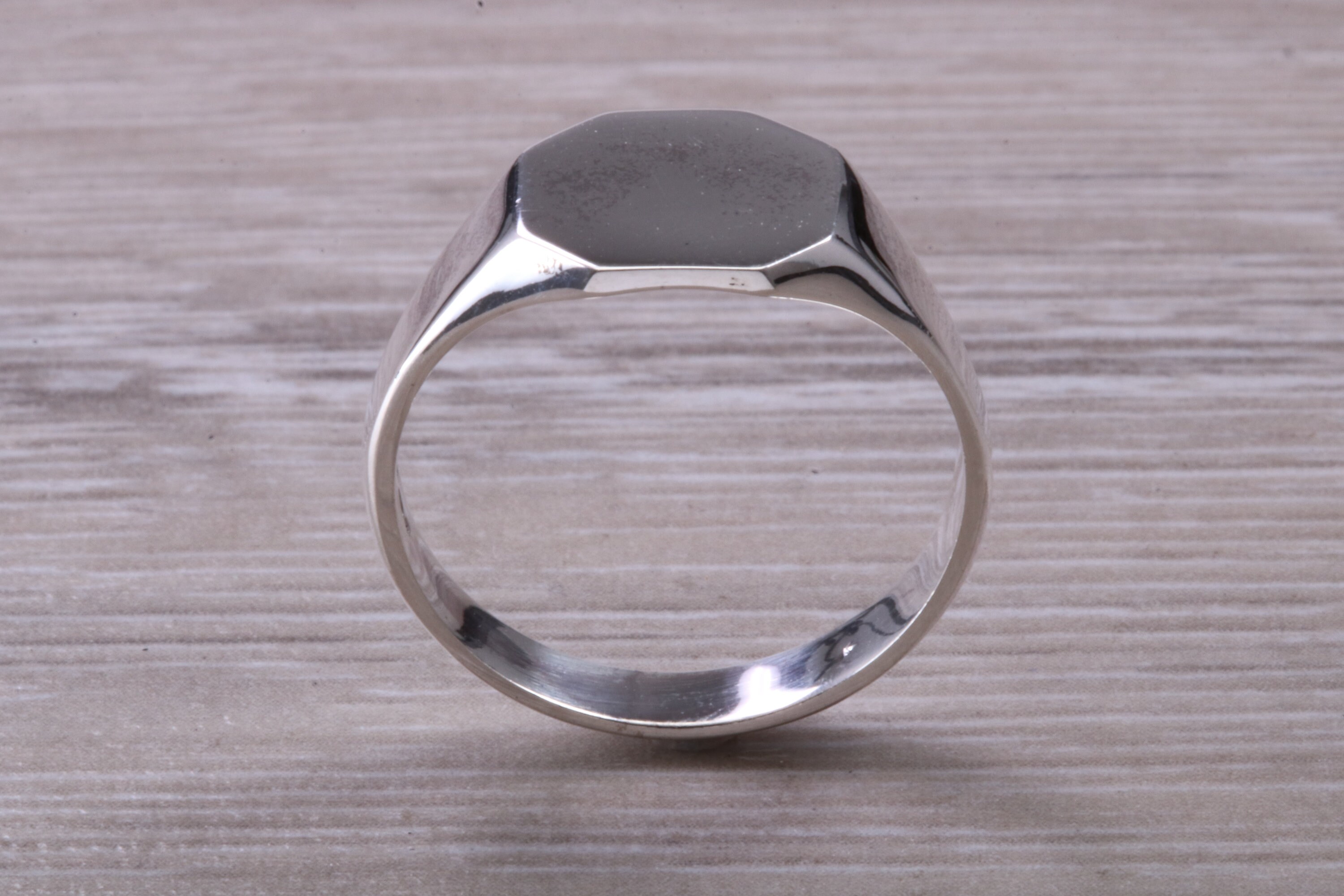Octagon Face Signet Ring - Etsy UK