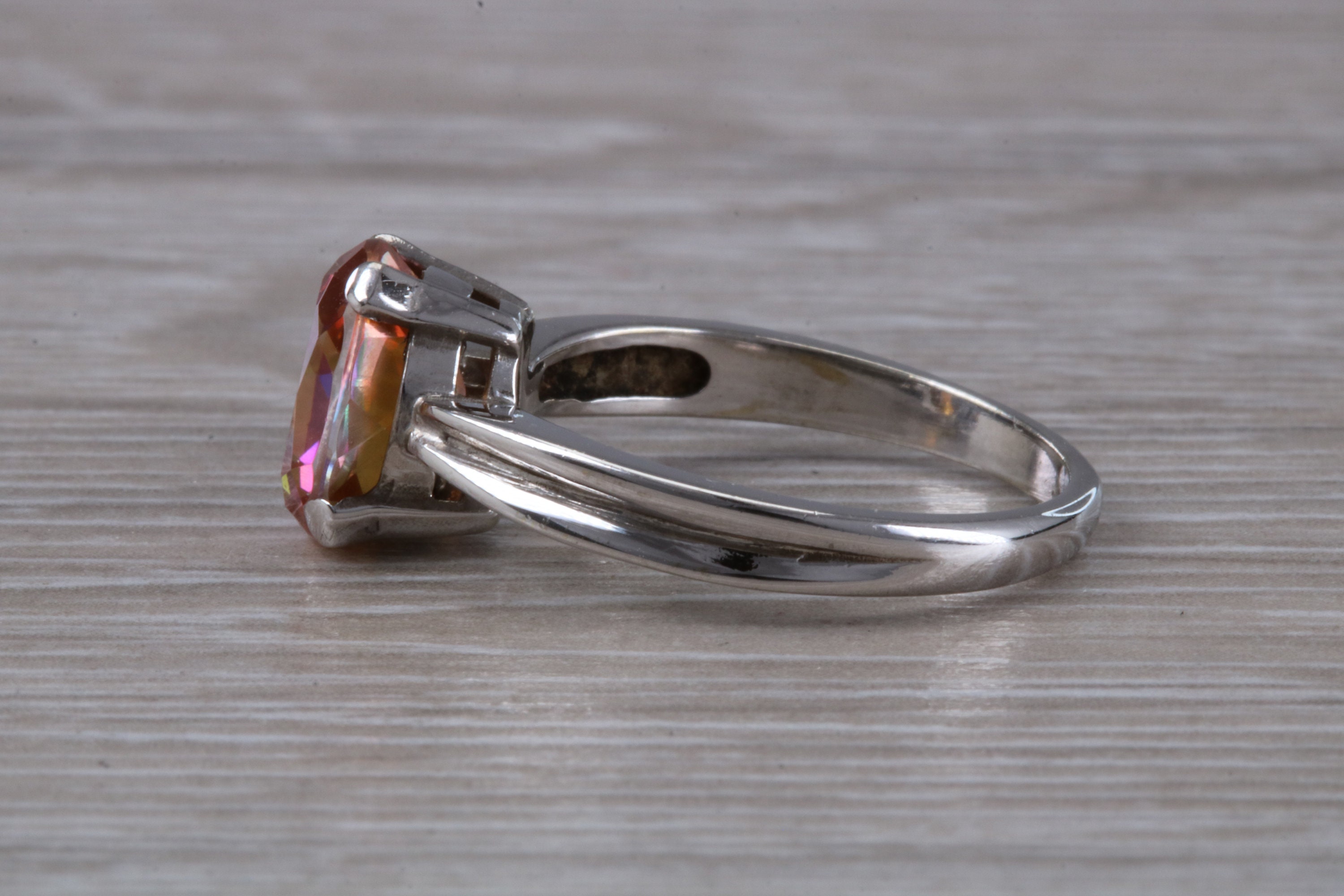 Oval Cut Azotic Topaz Set White Gold Ring - Etsy