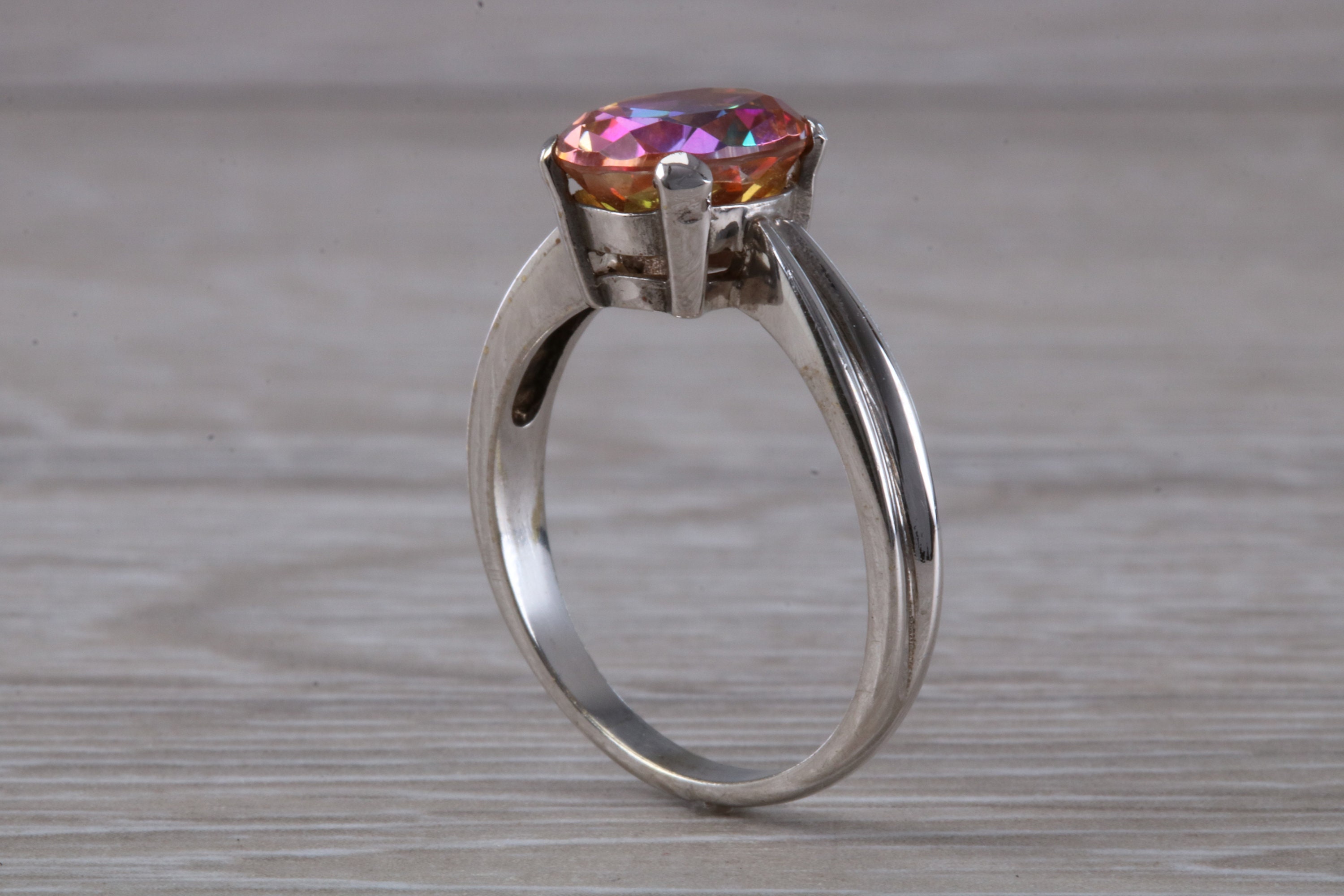 Oval Cut Azotic Topaz Set White Gold Ring - Etsy