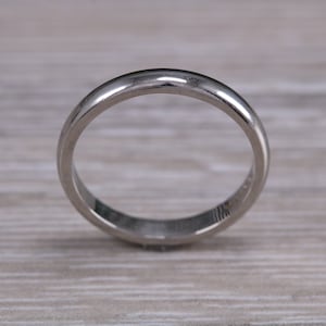 Traditional 3 Mm Wide D Profile Platinum Wedding Band - Etsy UK