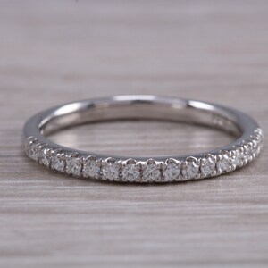 Half Circle Diamond Set Platinum Band - Etsy UK