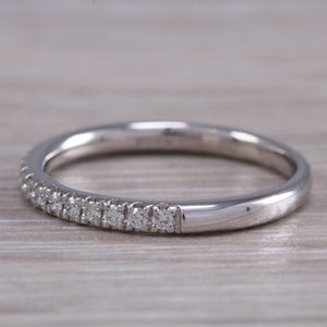 Half Circle Diamond Set Platinum Band - Etsy UK