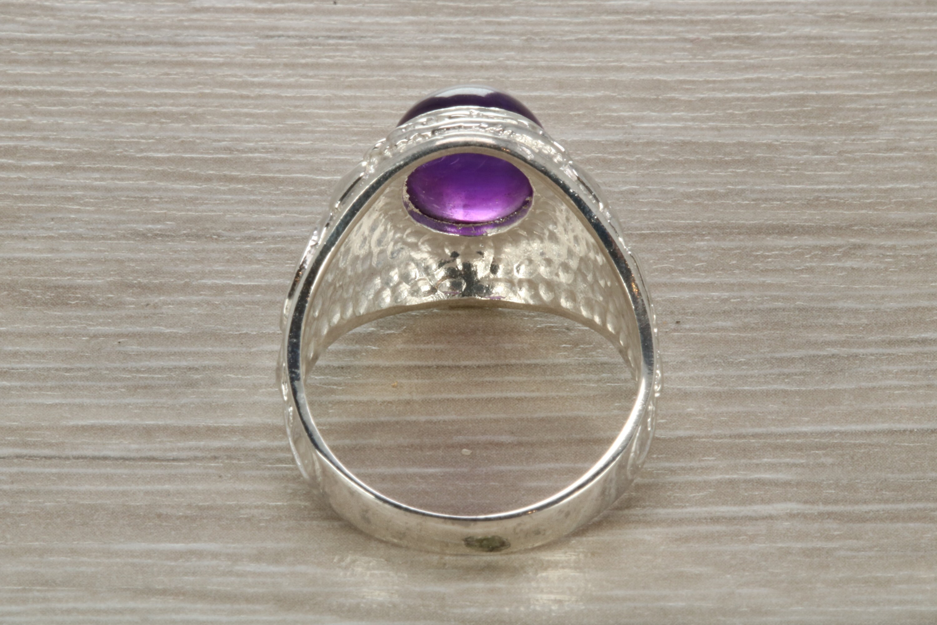 Gents Sterling Silver Amethyst Set College Ring - Etsy