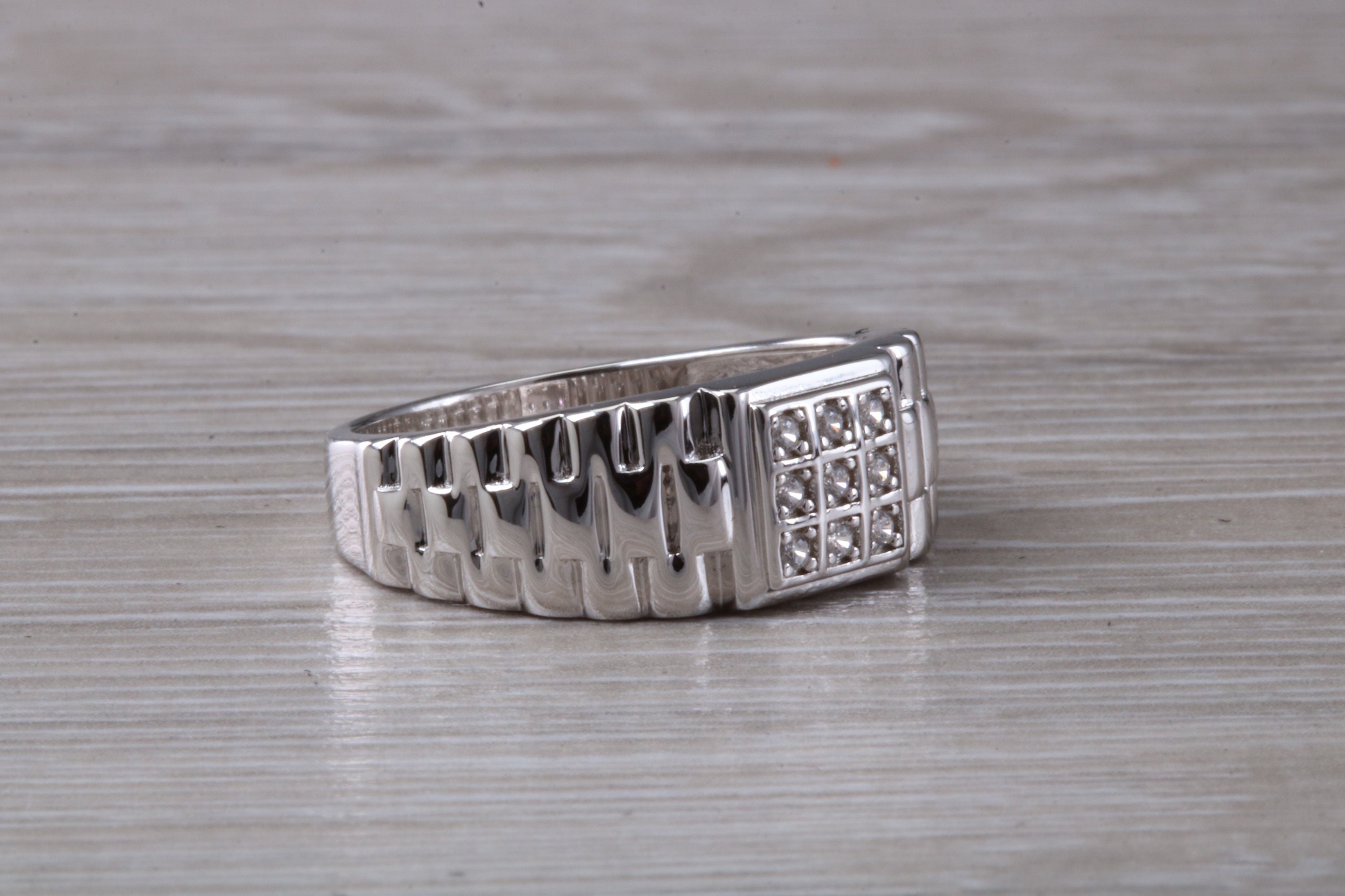 Watch Strap Signet Ring Set With C Z - Etsy UK