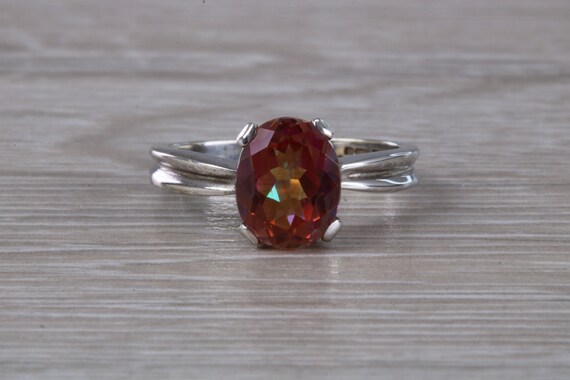 Oval Cut Azotic Topaz Set White Gold Ring | Etsy