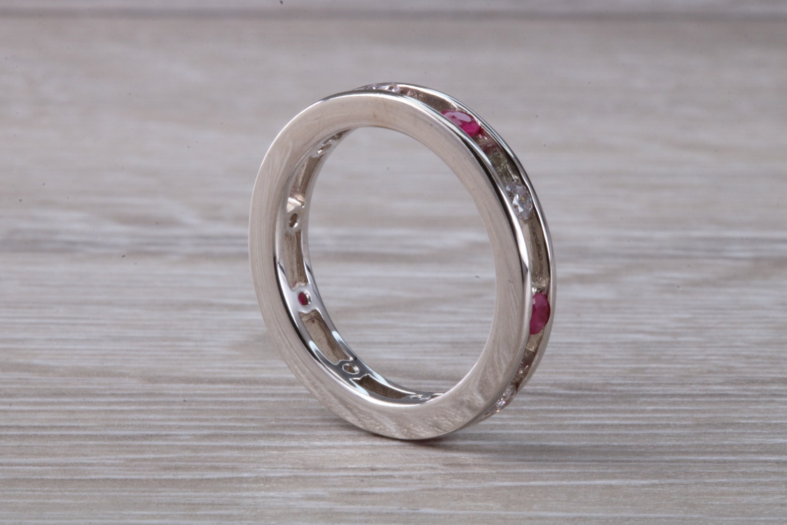 Circle Set Ruby and Diamond Eternity Ring - Etsy