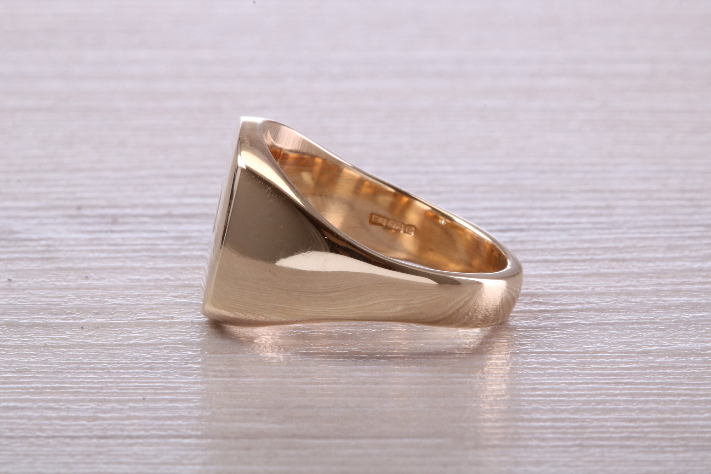 Chunky and Heavy Diamond Set Yellow Gold Signet Ring - Etsy