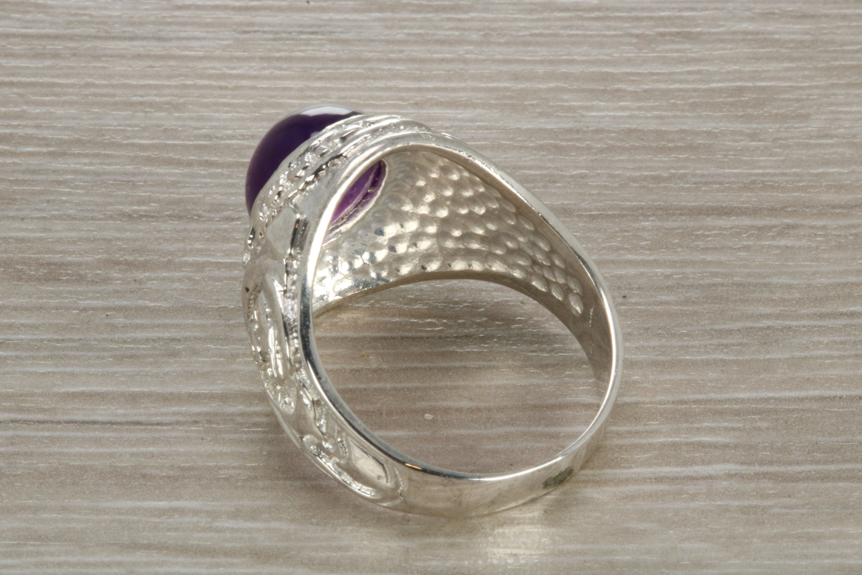 Gents Sterling Silver Amethyst Set College Ring - Etsy