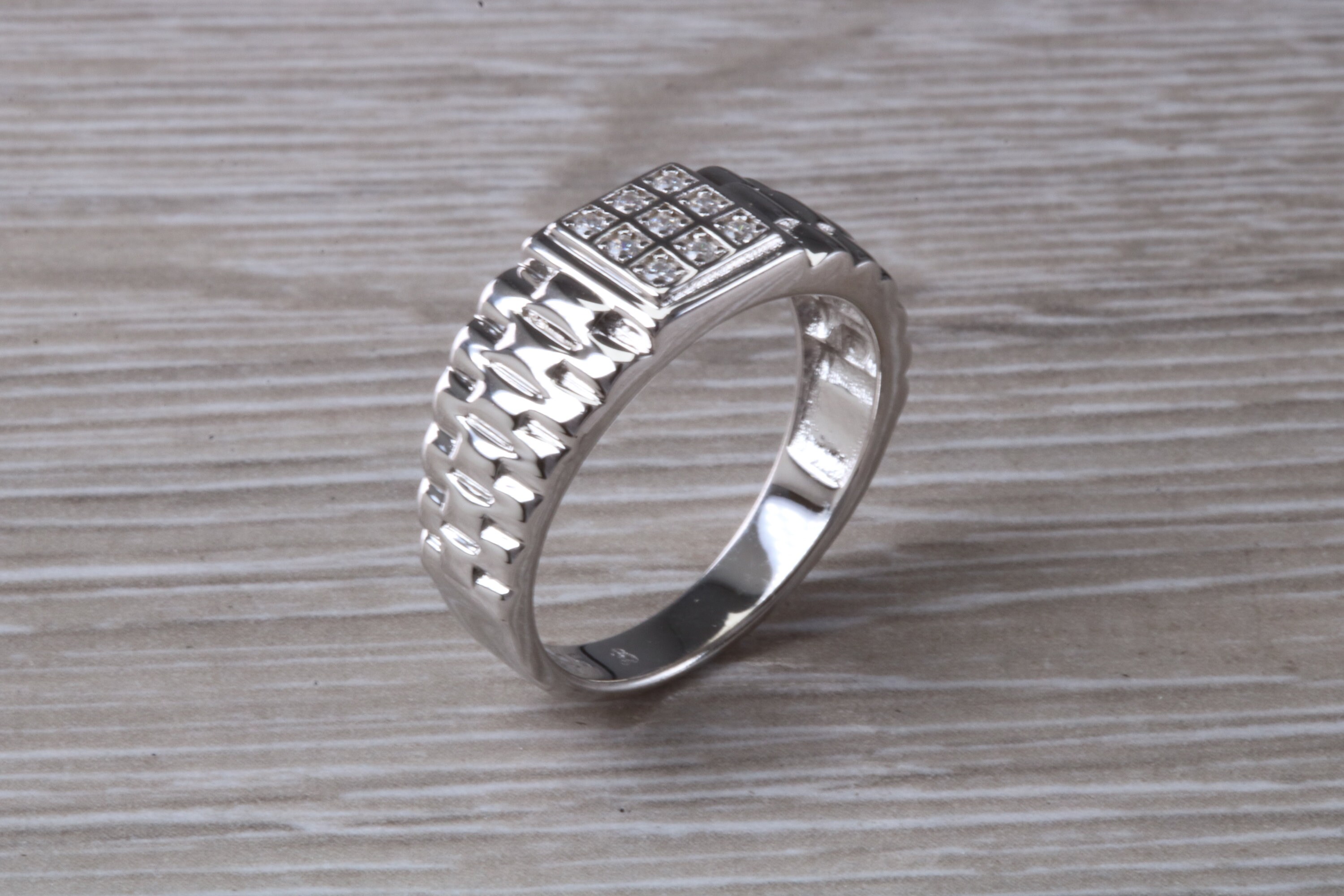 Watch Strap Signet Ring Set With C Z | Etsy