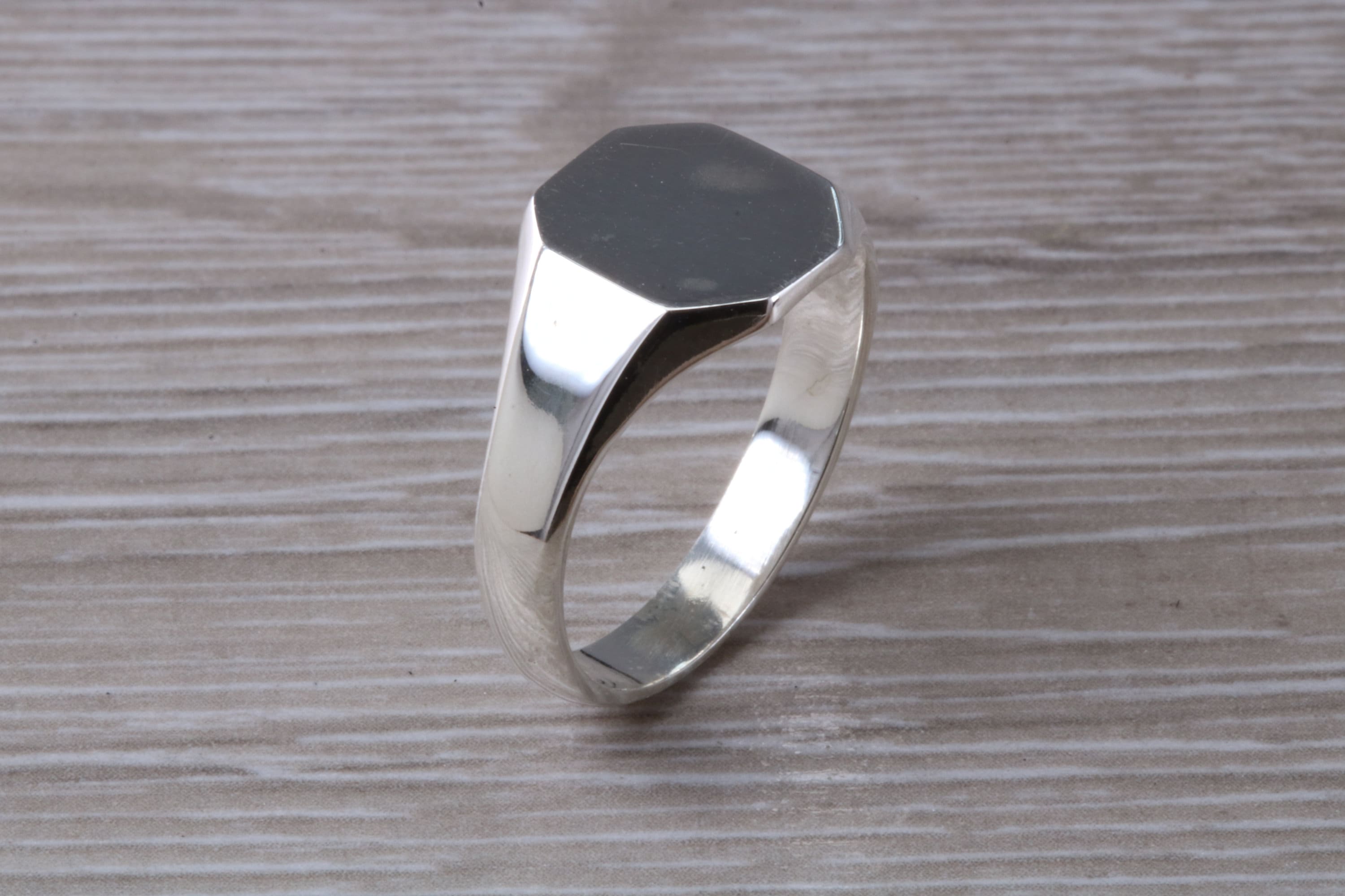 Octagon Shaped Signet Ring Available in Your Choice of - Etsy