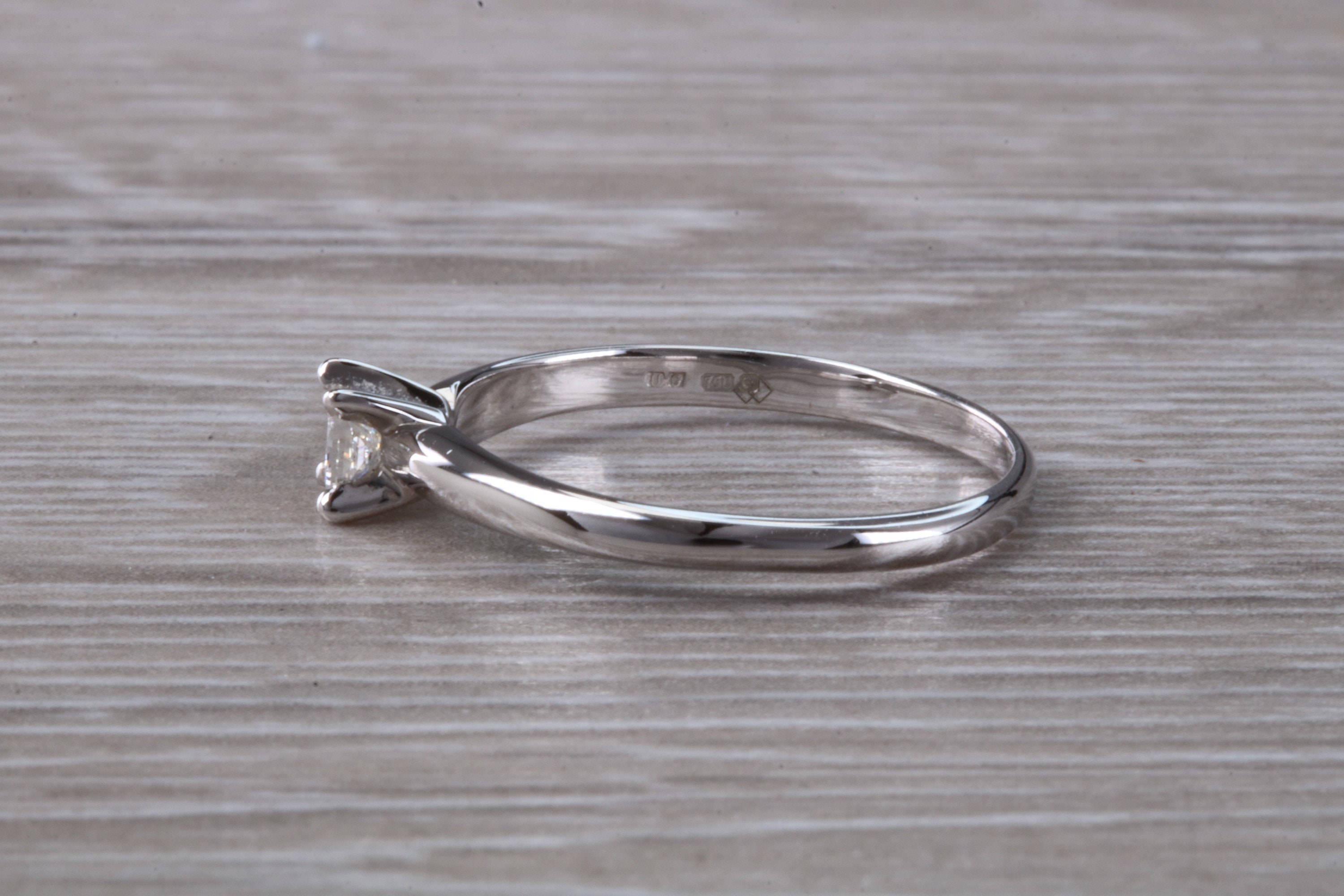 Dainty and Minimalist Princess Cut Diamond Set 18ct White Gold - Etsy UK