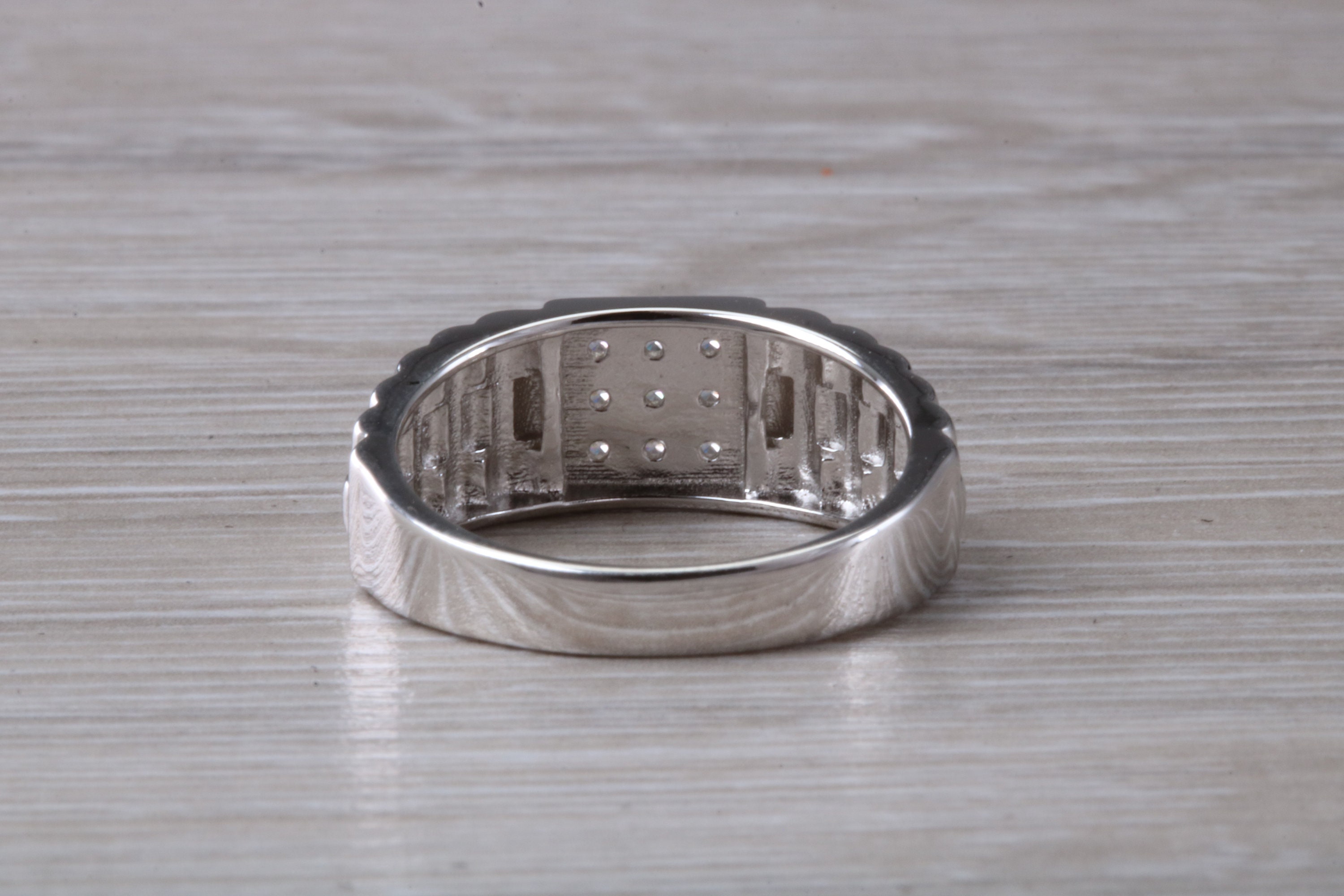 Watch Strap Signet Ring Set With C Z - Etsy UK