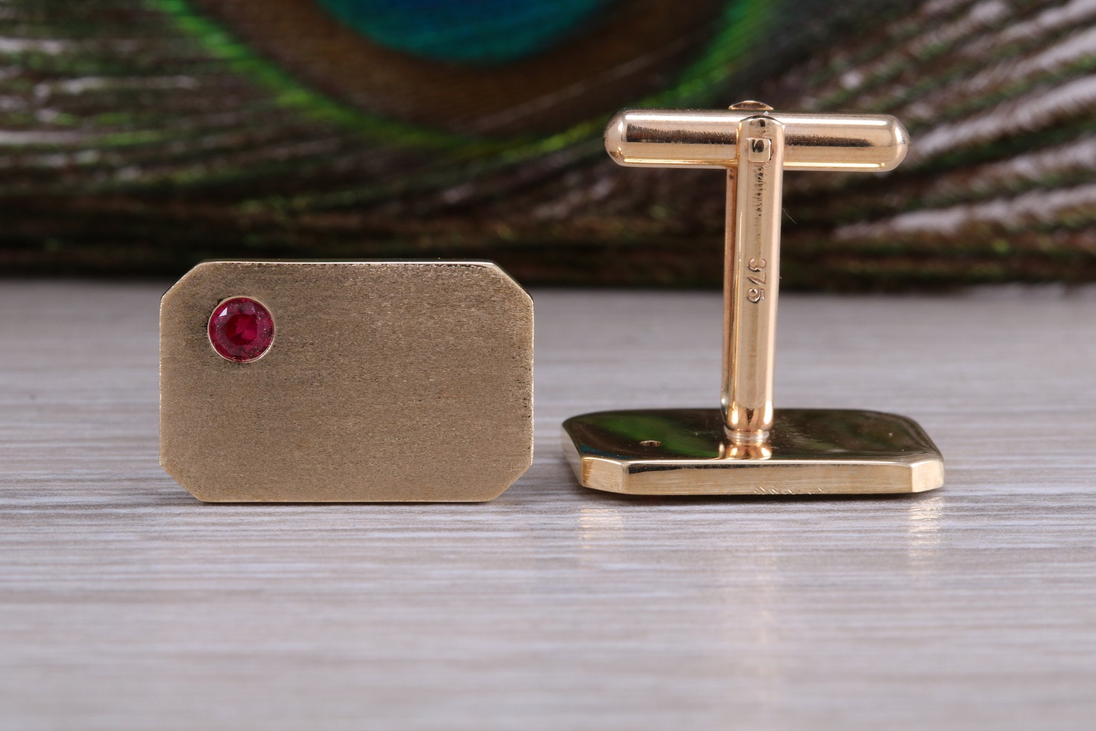 Gents Gold Cufflinks Heavy Solid Yellow Gold Set With Your | Etsy