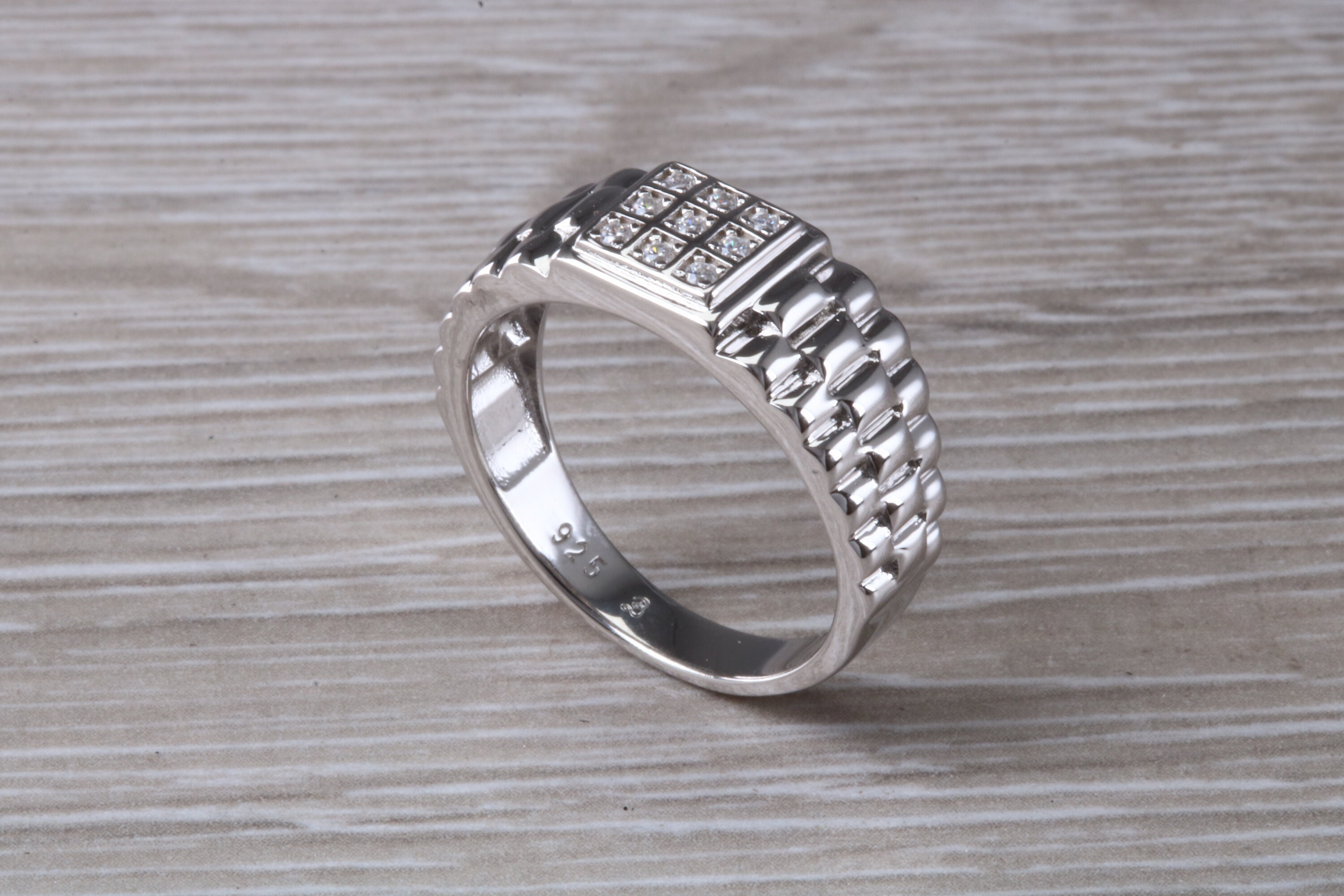 Watch Strap Signet Ring Set With C Z | Etsy