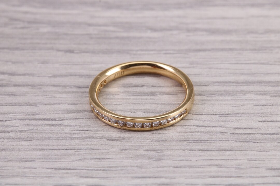 Traditional Half Channel Set Diamond Eternity Ring, 18ct Yellow Gold ...