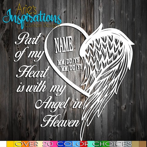 In Loving Memory of Angel Wings Window Vinyl Decal - Etsy