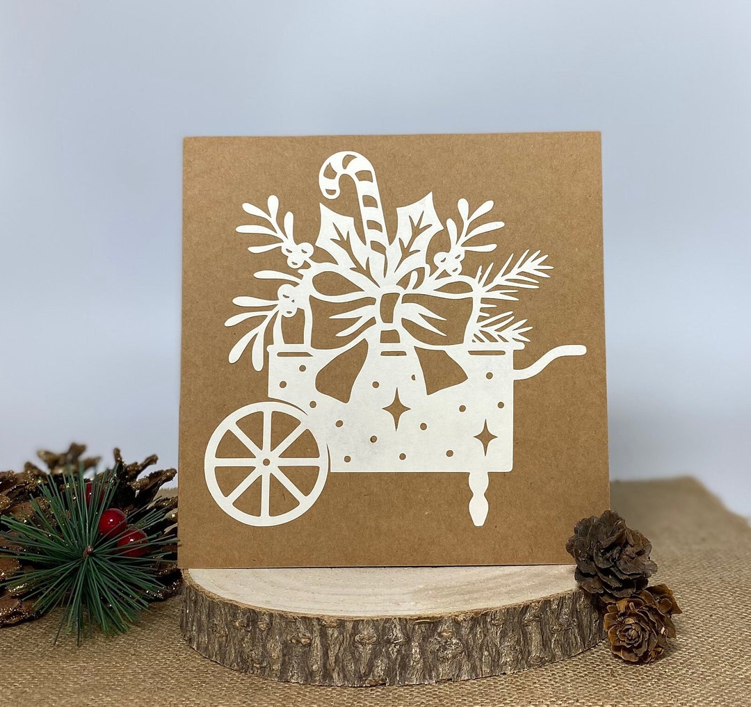 Papercut Christmas Card Merry Christmas Card - Etsy
