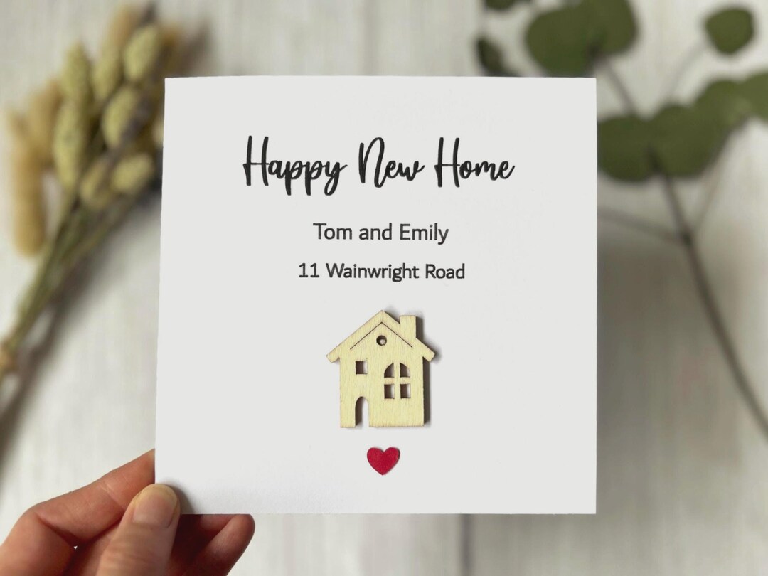 Personalised New Home Card, Moving Home Card, Wooden House, Moving Card ...