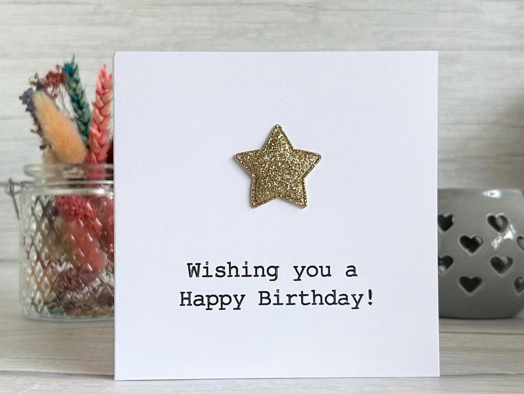Star Birthday Card, Sparkly Birthday Card, Happy Birthday Star, Sparkly ...