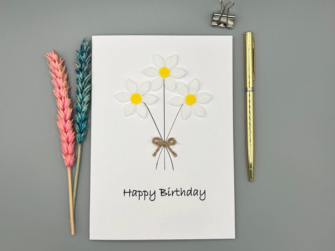 Beautiful Daisy Birthday Card, Daisy Birthday Card for Her, Handmade ...
