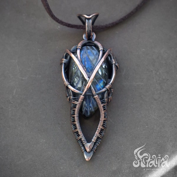 Heady Wire Wrapped Pendant - Etsy