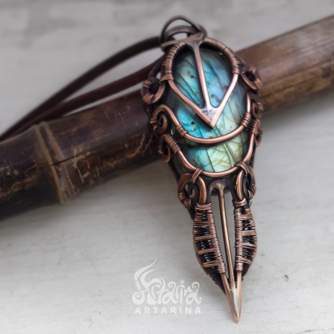 Occult Jewelry. Magical Wiccan Witchy Wizard Labradorite Necklace - Etsy