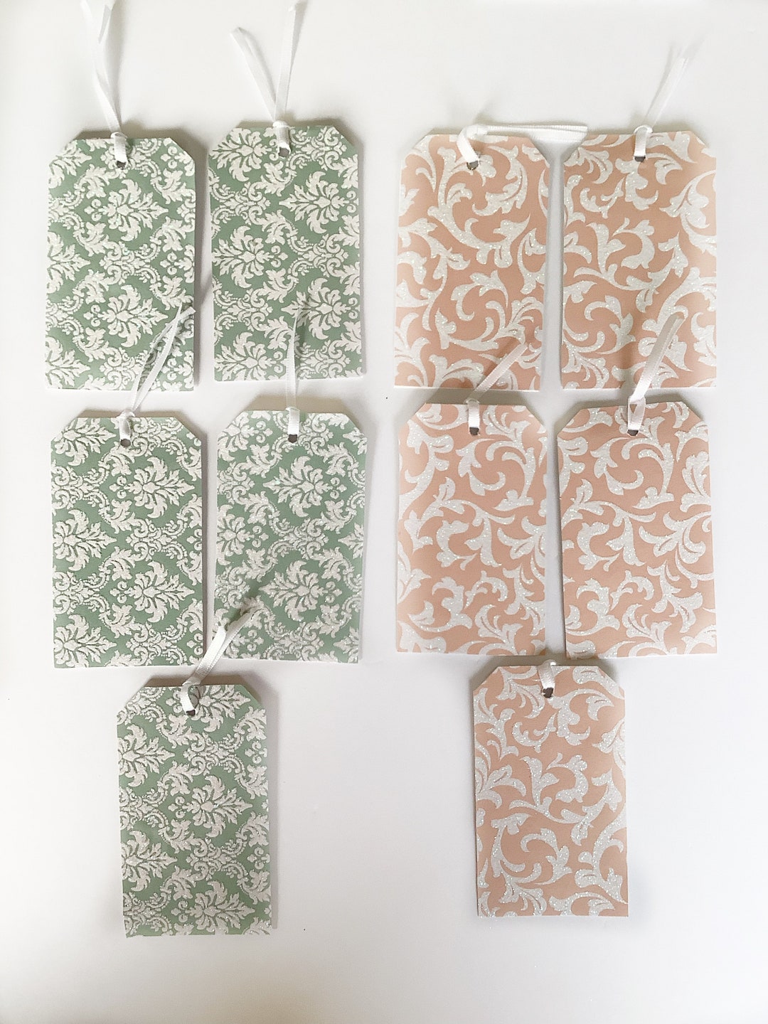 Gift Tags, Pink Sparkly Gift Tags, Green Sparkly Gift Tags, Blank Gift ...