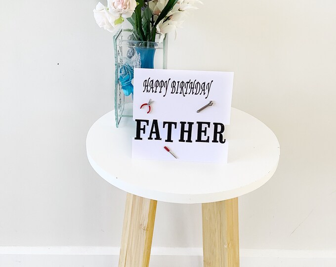 Fathers Birthday Card, Dads Birthday Card, Blank Card, Fathers Work ...