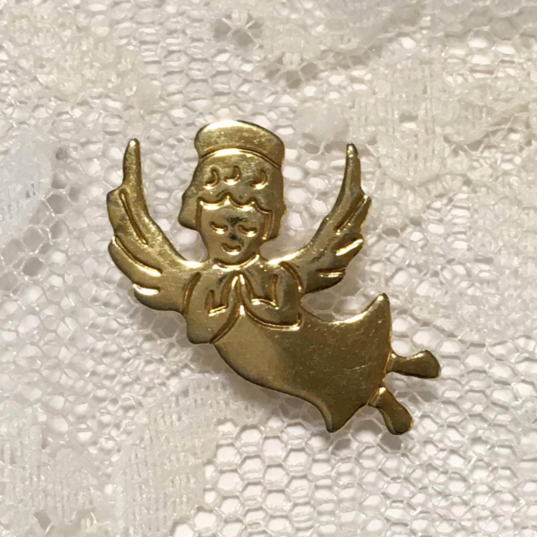 Vintage Gold Tone Nurse Angel Pin Brooch - Etsy
