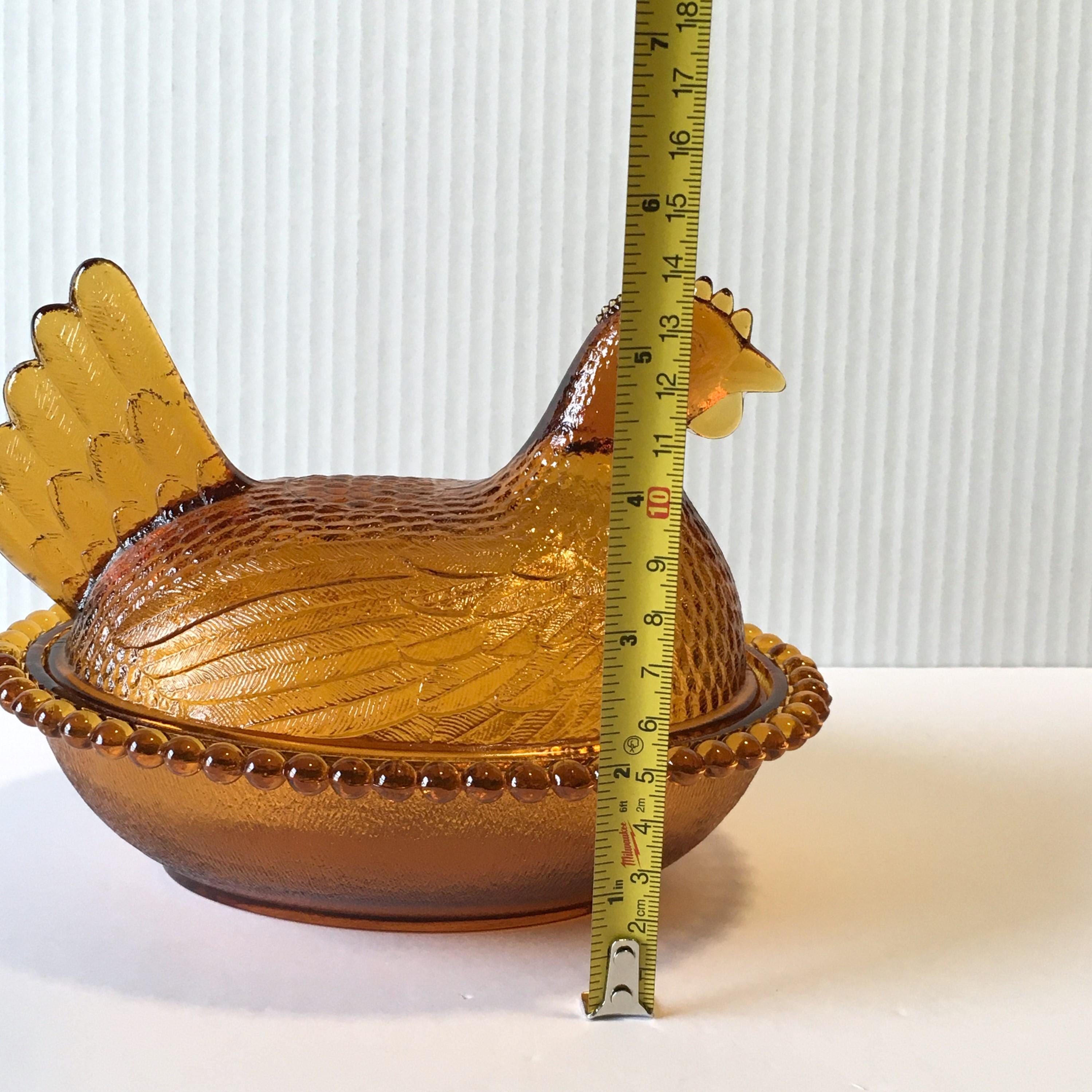 Vintage Hen on Nest Amber Glass Dish, Indiana Glass Hen on Nest Candy ...