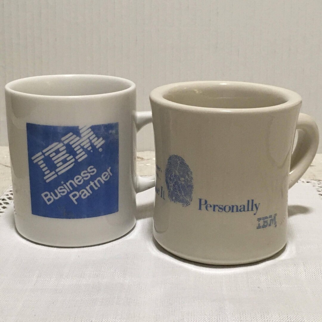 Vintage IBM Coffee Mugs, Collectible IT Advertising Mugs, Set of 2 - Etsy