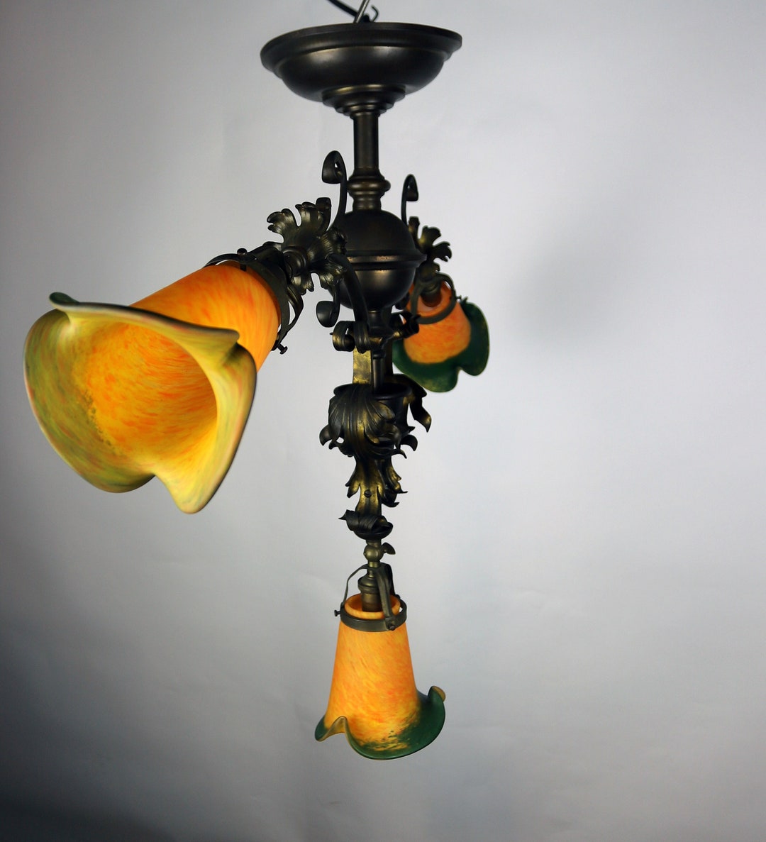 French Historicism Candlestick Brass 3-flame Around 1900 French ...