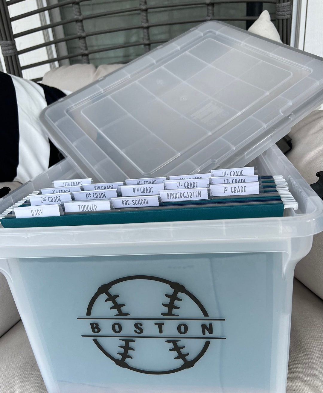 Milestone Bin | Organization Bin | School Bin | Keepsake Tote ...