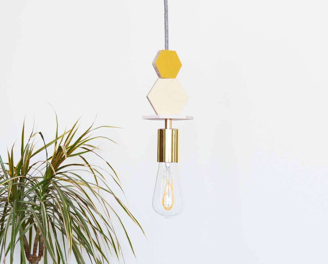 Hexagon Pendant Ceiling Light - Etsy UK