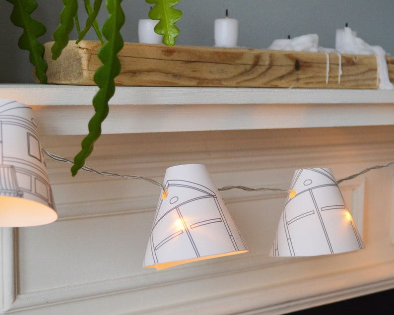 Beach Huts Grey String Lights - Etsy UK