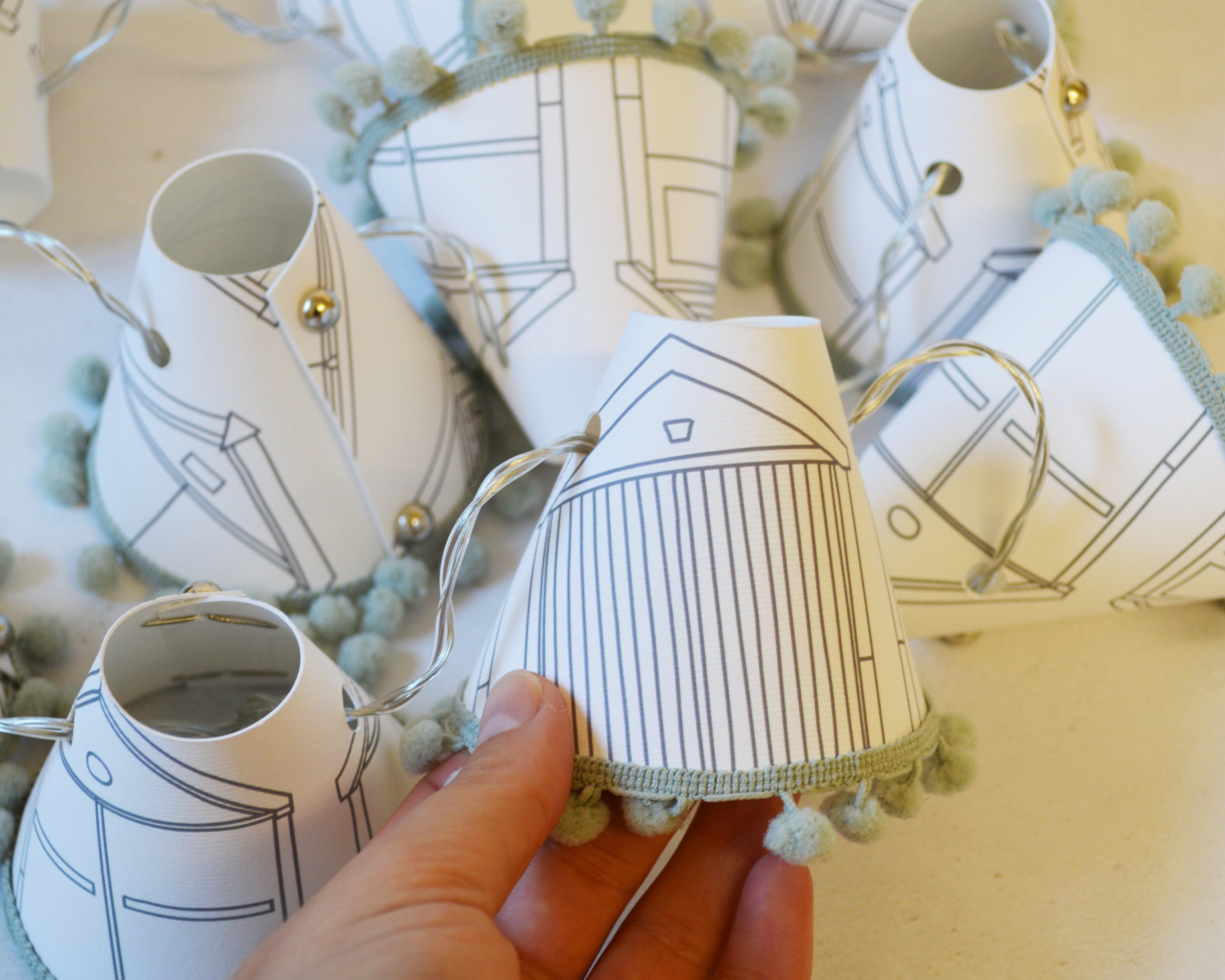 Beach Huts Grey String Lights | Etsy UK