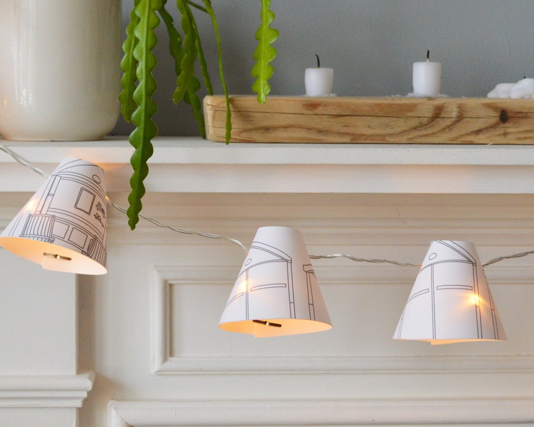 Beach Huts Grey String Lights - Etsy UK