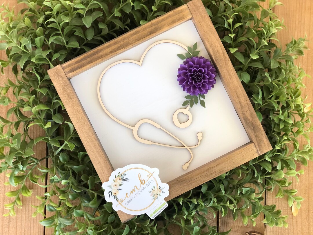 Wood Frame | Floral Frame | Healthcare Worker | Gift Ideas - Etsy
