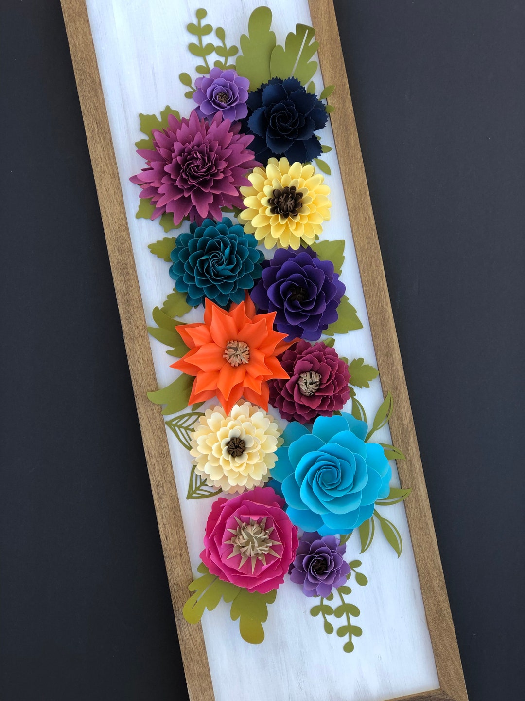 Framed Wall Art Paper Flowers Framed Wall Hanging Framed Paper Flowers ...