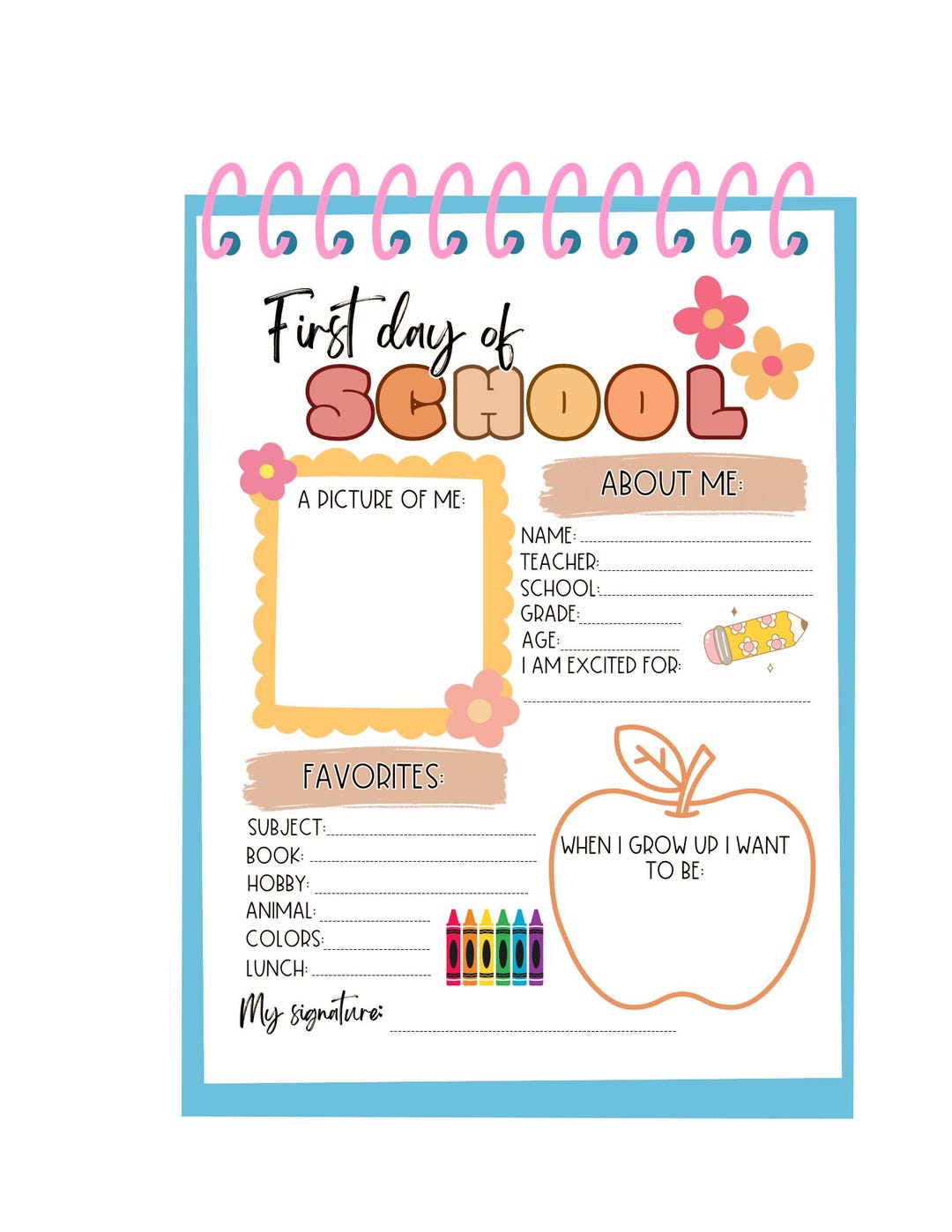 First Day of School | Back to School Printable - Etsy