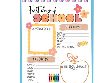First Day of School Printable, Back to School Printable, Elementary ...