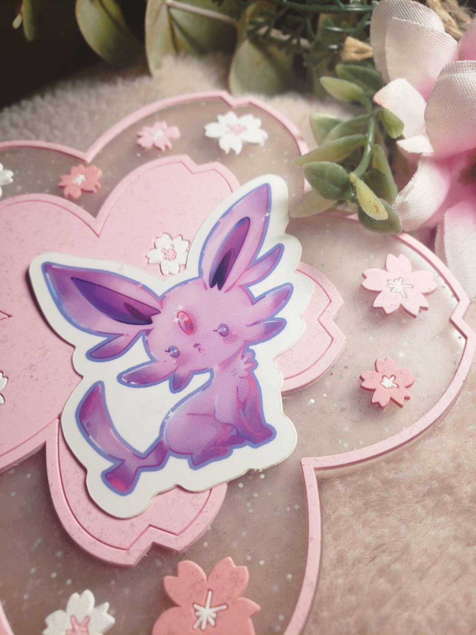 Espeon kawaii vinyl sticker | Etsy